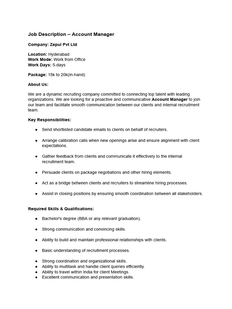 Account Manager | PDF