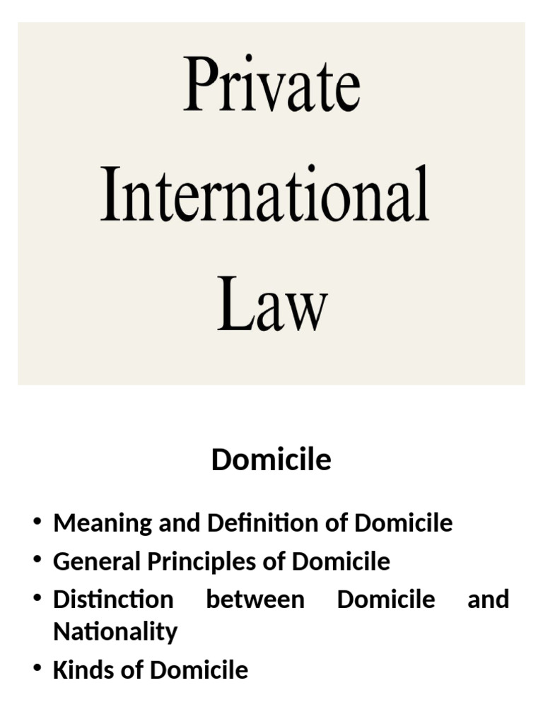 Understanding Domicile in Law | PDF | Domicile (Law) | Burden Of Proof ...