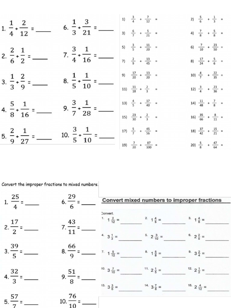 Fraction Addition | PDF
