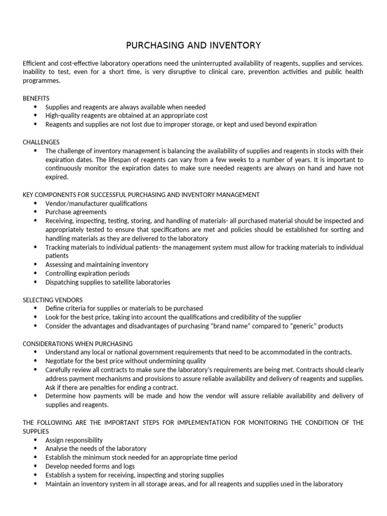 Effective Laboratory Inventory Management | PDF | Inventory | Business