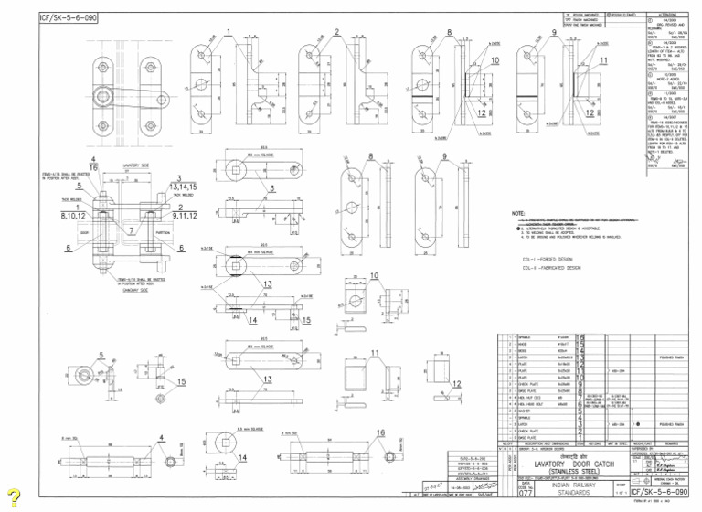 ICF Drg. 5-6-090 Lavatory Door Catch | PDF