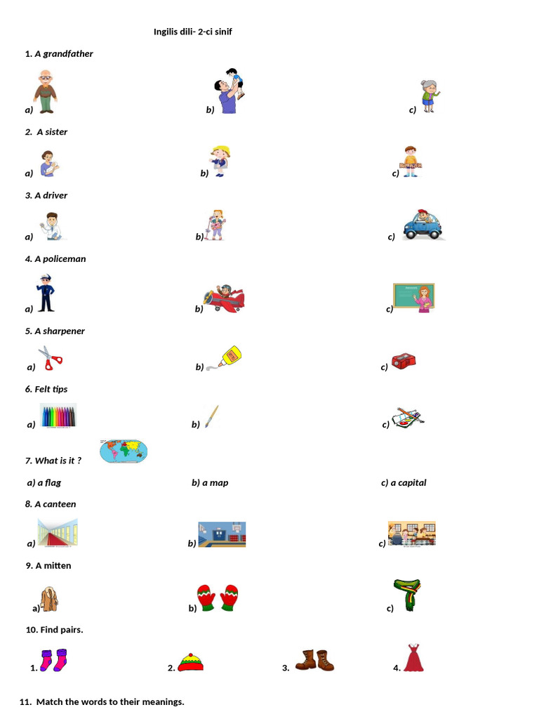 Ingilis Dili-2ci Sinif - Docx 1 Sürümü | PDF