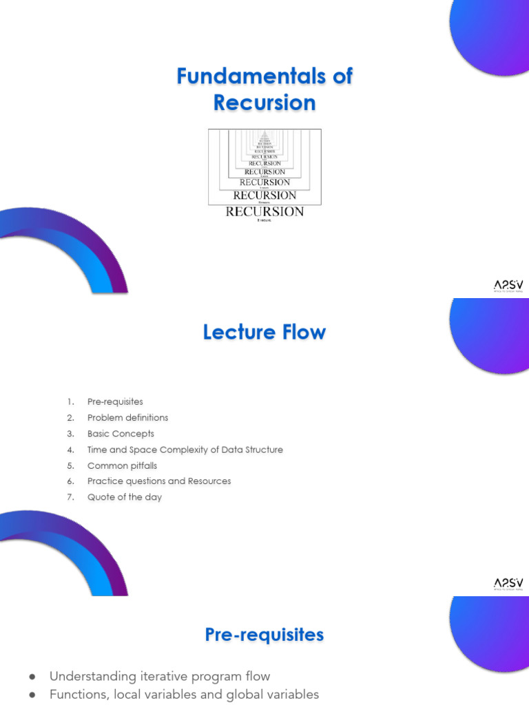 A2SV - Recursion Lecture 2024 | PDF | Algorithms And Data Structures | Software Engineering
