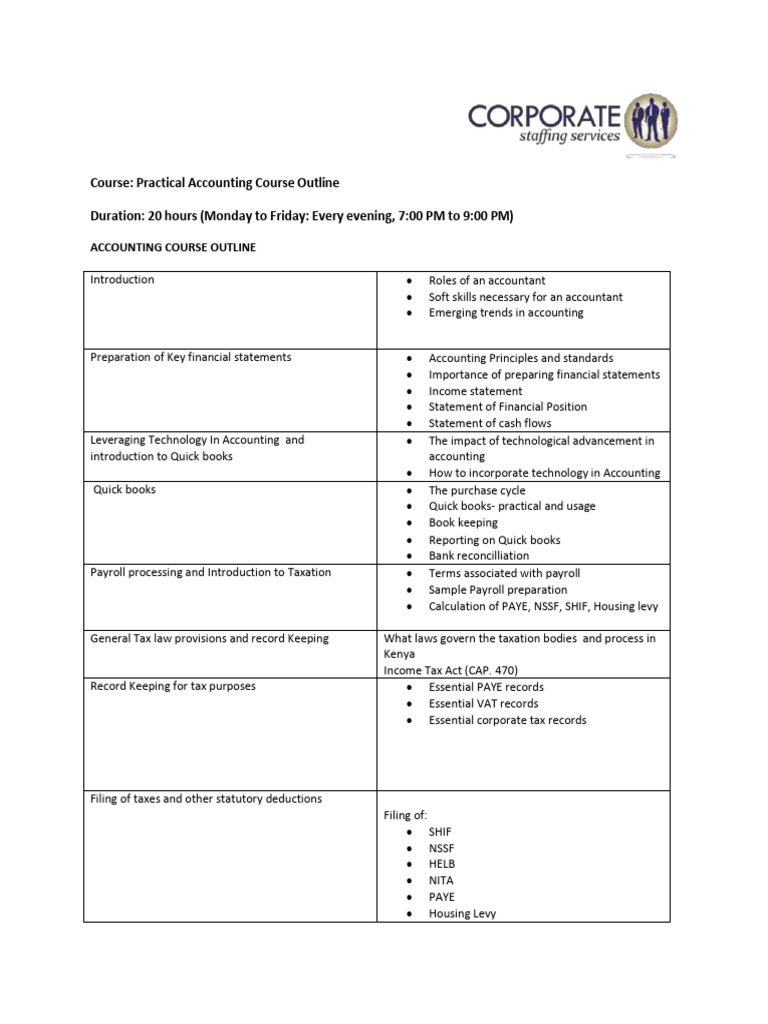 Practical Accounting Course Overview | PDF | Taxes | Accounting