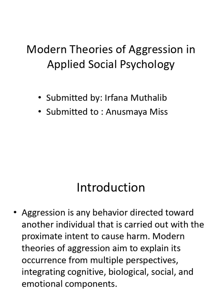 Modern Theories of Aggression Presentation | PDF | Aggression | Social ...