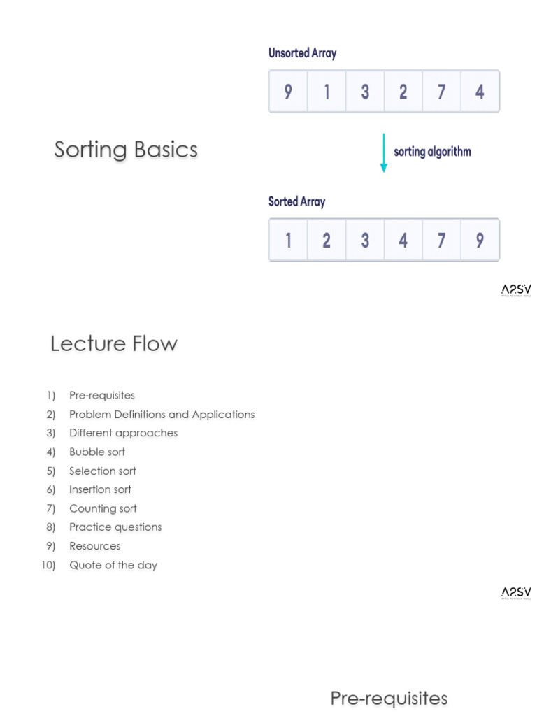 Sorting Part 1 Without Code | PDF | Computing | Algorithms And Data ...