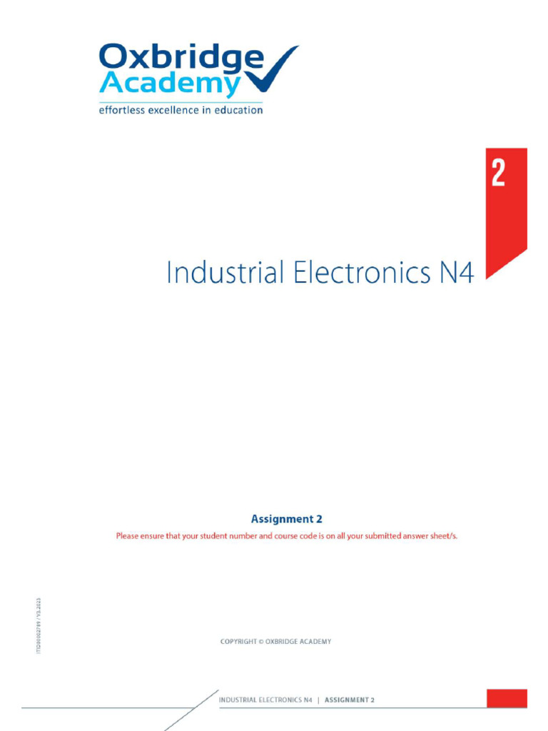 N4 Industrial Electronics - Assignment 2 | PDF