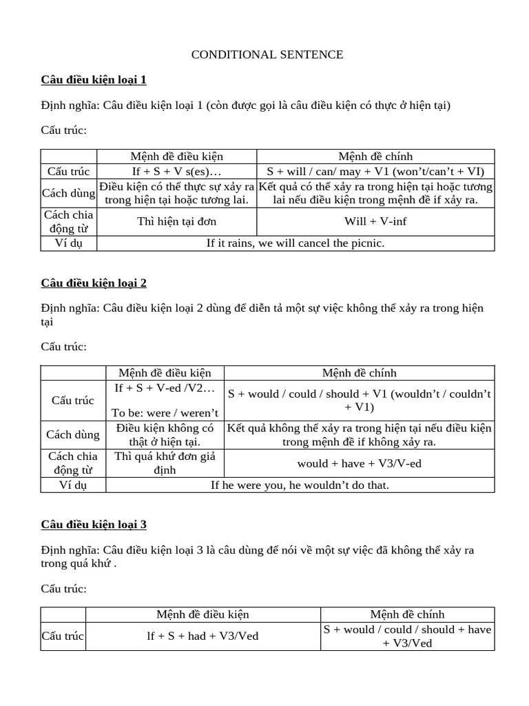 Conditional Sentence Theory | PDF
