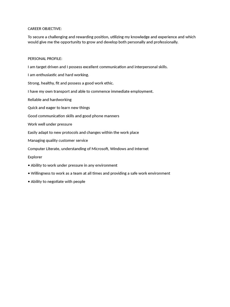 Dynamic Job Seeker with Strong Skills | PDF