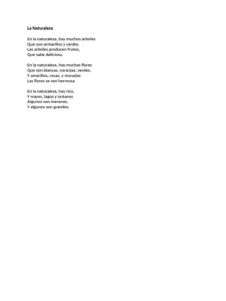 Spanish Poem (Language Day) | PDF