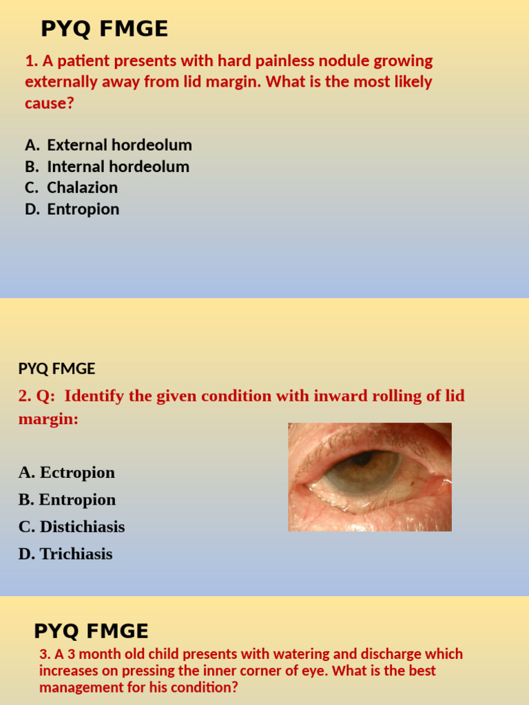 Lids & Orbit PYQ FMGE | PDF