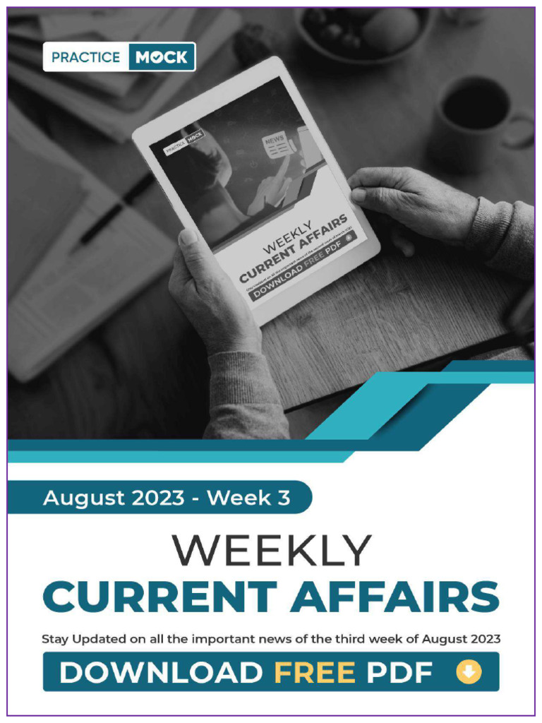Weekly Current Affairs Aug 2023 - Week 3 | PDF