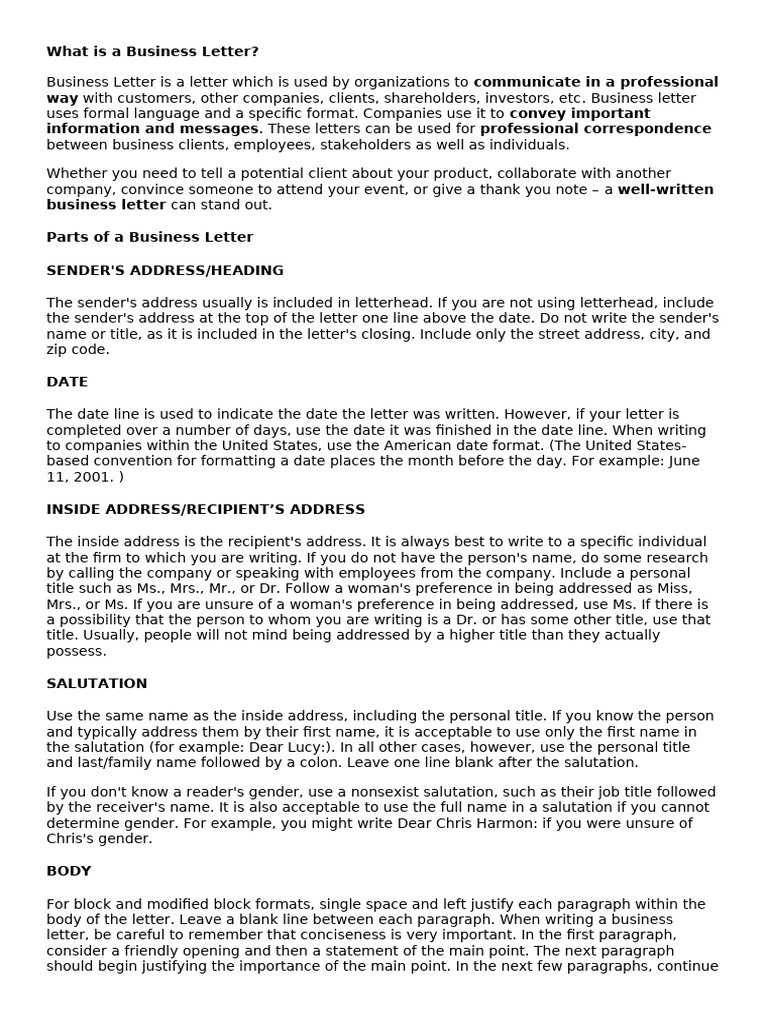 Handouts in Business Letter | PDF | Résumé