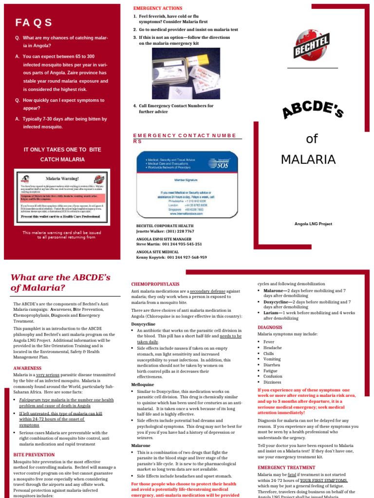 123624541-ABCDE-Malaria-Brochure | PDF | Malaria | Diseases And Disorders
