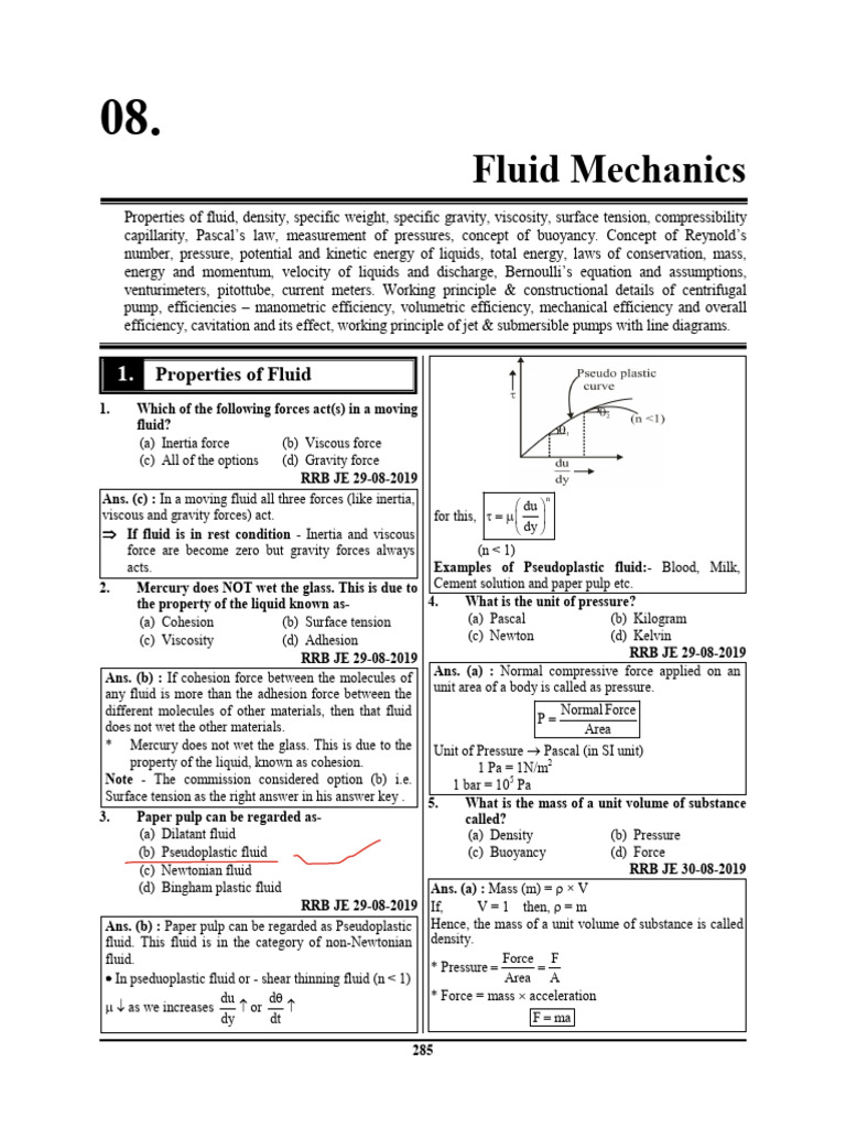 Fluid Mechanics | PDF | Fluid Dynamics | Viscosity