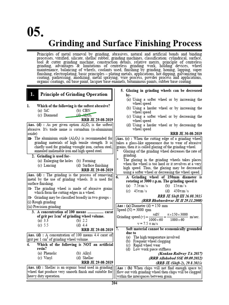 Grinding and Surface Finishing | PDF | Grinding (Abrasive Cutting) | Abrasive