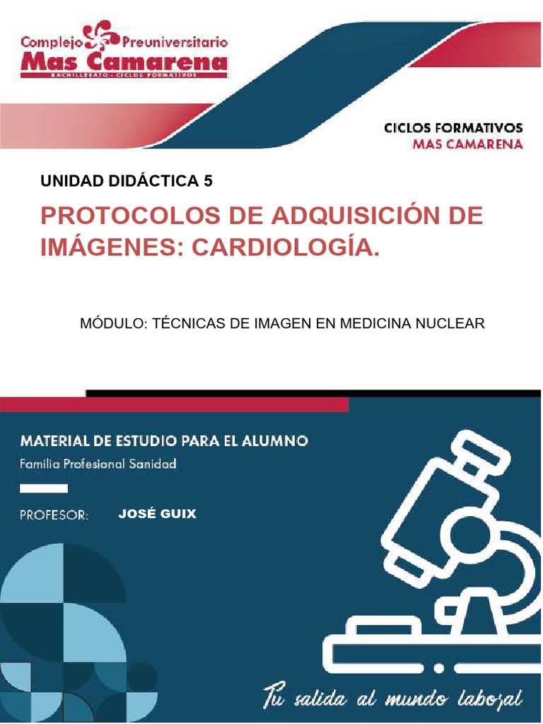UD5.2 Cardiología Nuclear | PDF | Corazón | Infarto de miocardio