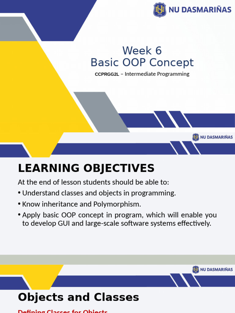 Week 6 Basic OOP Concepts | PDF | Class (Computer Programming) | Inheritance (Object Oriented ...