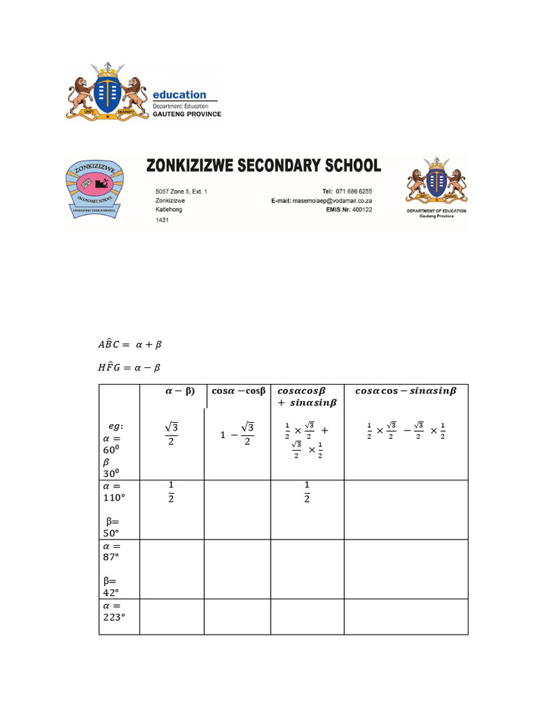 Grade 12 Maths Investigation Memo | PDF | Mathematics