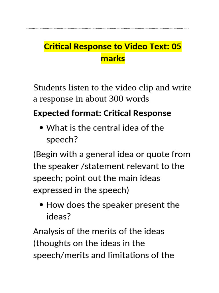 Rubrics for Response to Listening | PDF