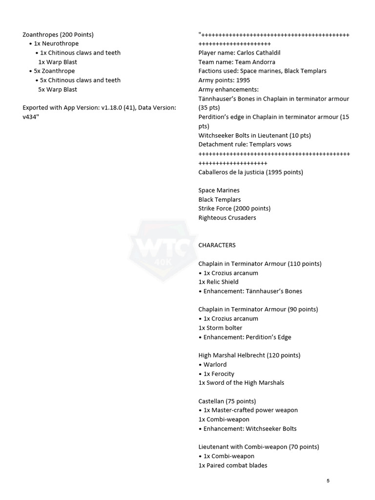 WTC-2024-Team-Lists-Post-Correction(1)-006 | PDF | Melee Weapons