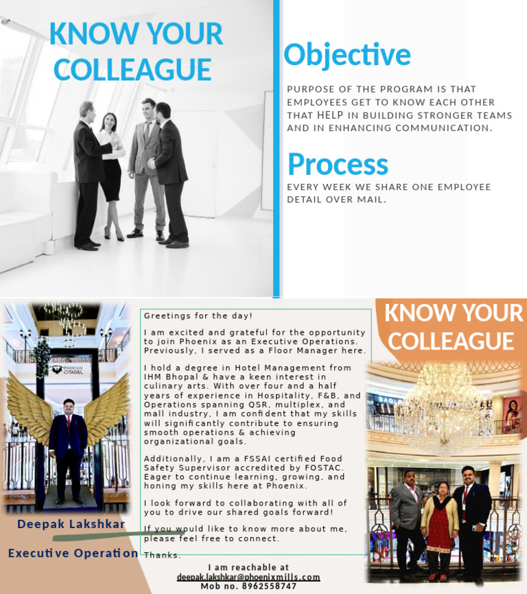 Know Your Colleague - Deepak | PDF