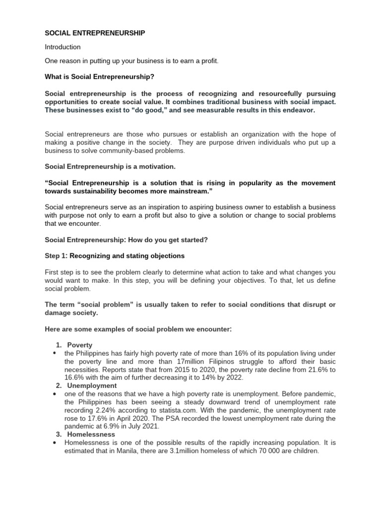 Social Entrepreneurship | PDF | Social Entrepreneurship | Entrepreneurship