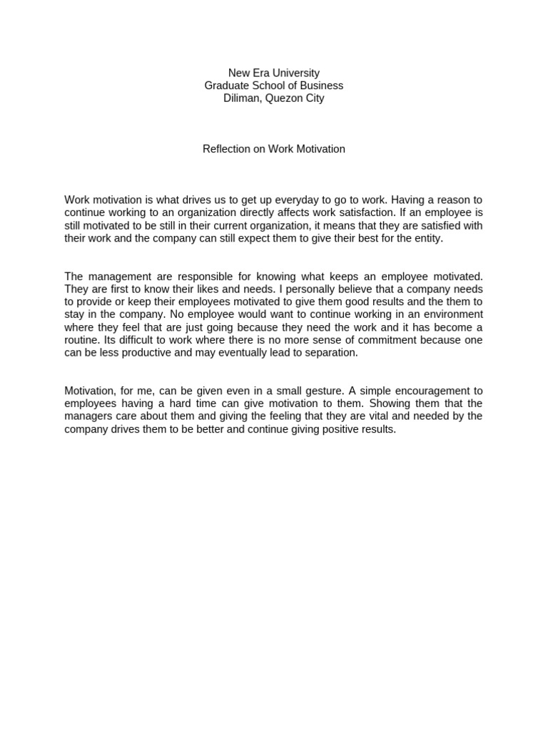Work Motivation | PDF
