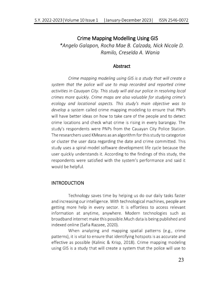 Crime Mapping Modelling Using GIS | PDF