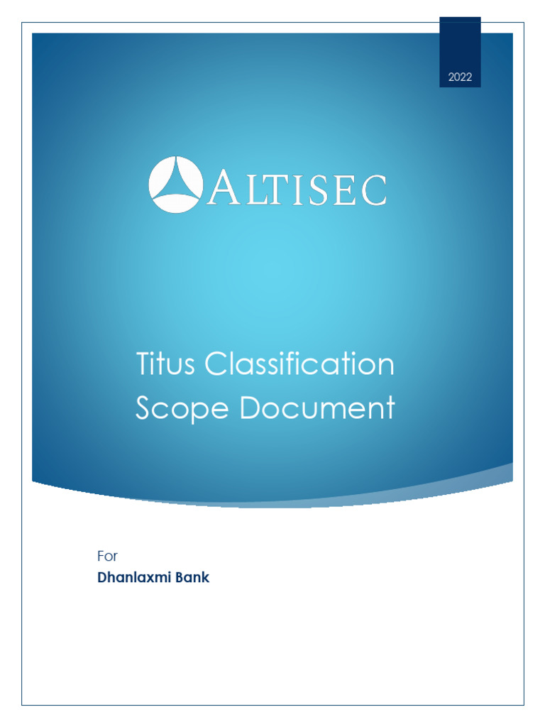 Titus Classification Implementation Scope | PDF | Databases | Microsoft ...