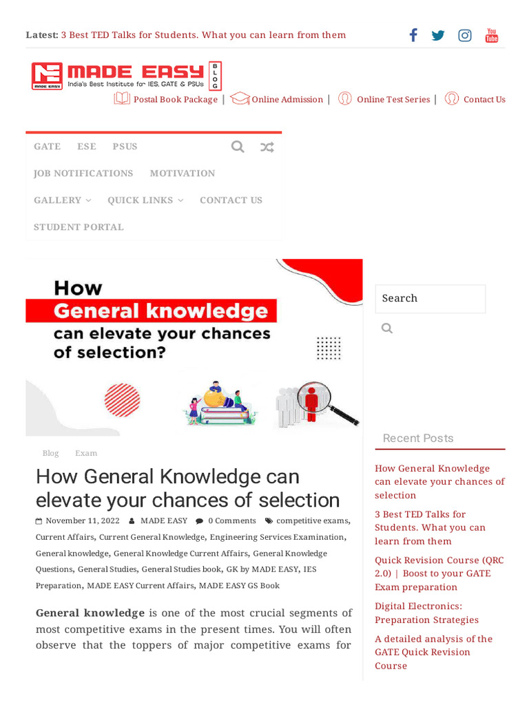 General Awareness vs. General Studies | PDF | Knowledge | Engineering