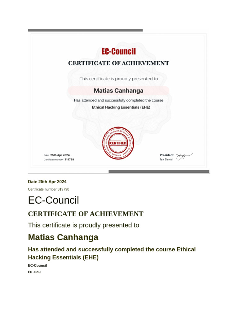 EC-Council: Matias Canhanga | PDF