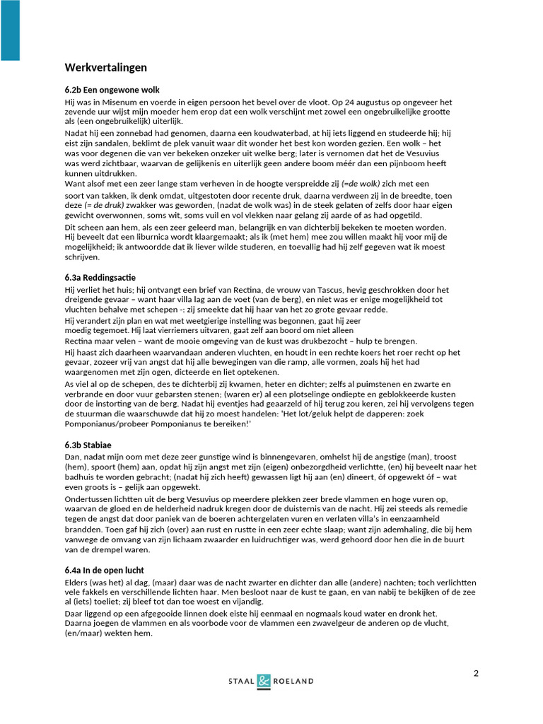 Vertaling Plinius Epistula VI.16 en VI.20 | PDF