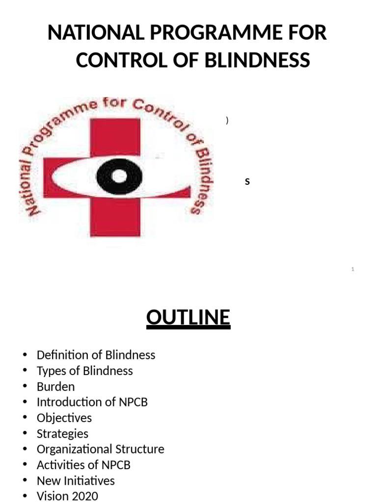 National Programme For Control of Blindness | PDF | Visual Impairment | Visual Acuity