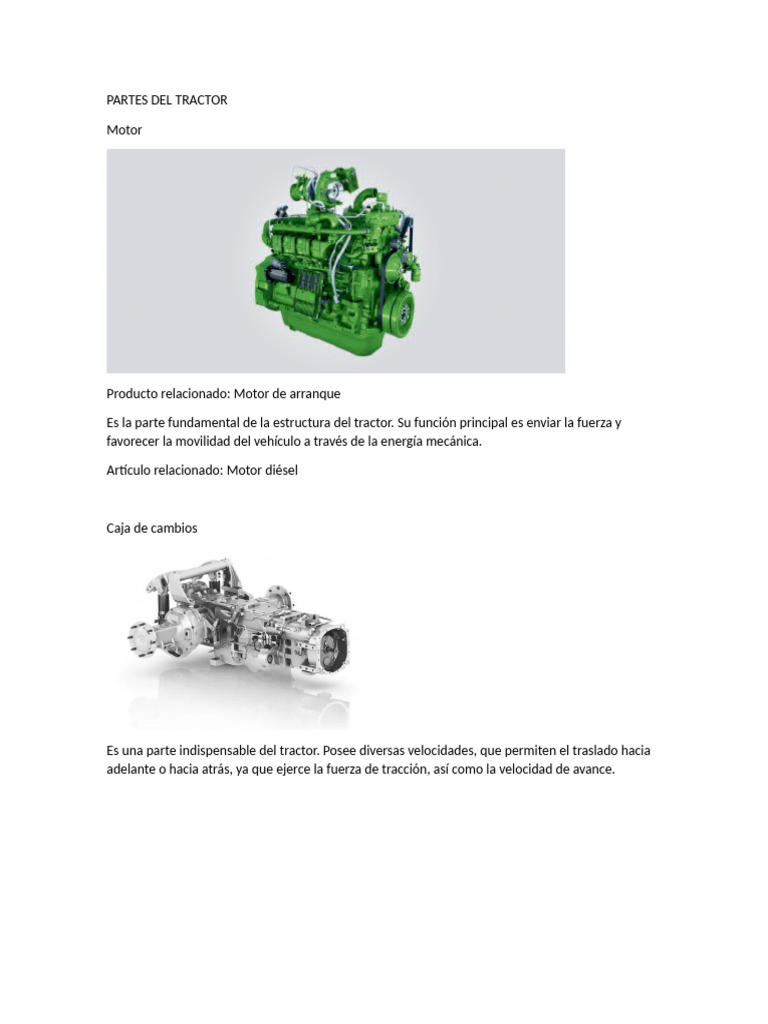Partes Del Tractor | PDF | Tractor | Inyección de combustible