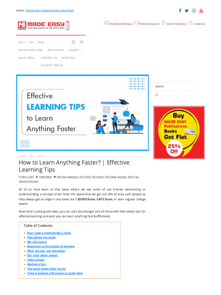 How To Learn Anything Faster - Effective Learning Tips | PDF | Learning | Memory