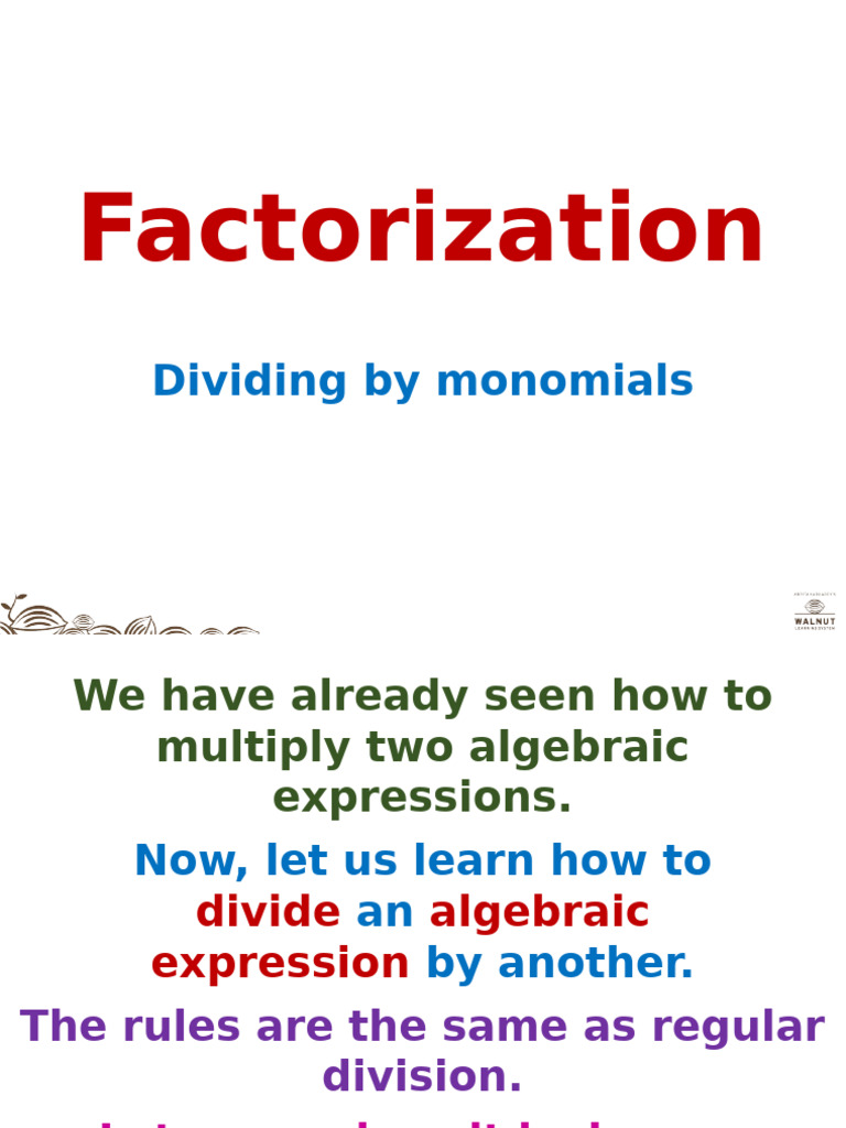 PTEC08MAT1204 - Factorisation | PDF | Division (Mathematics) | Factorization
