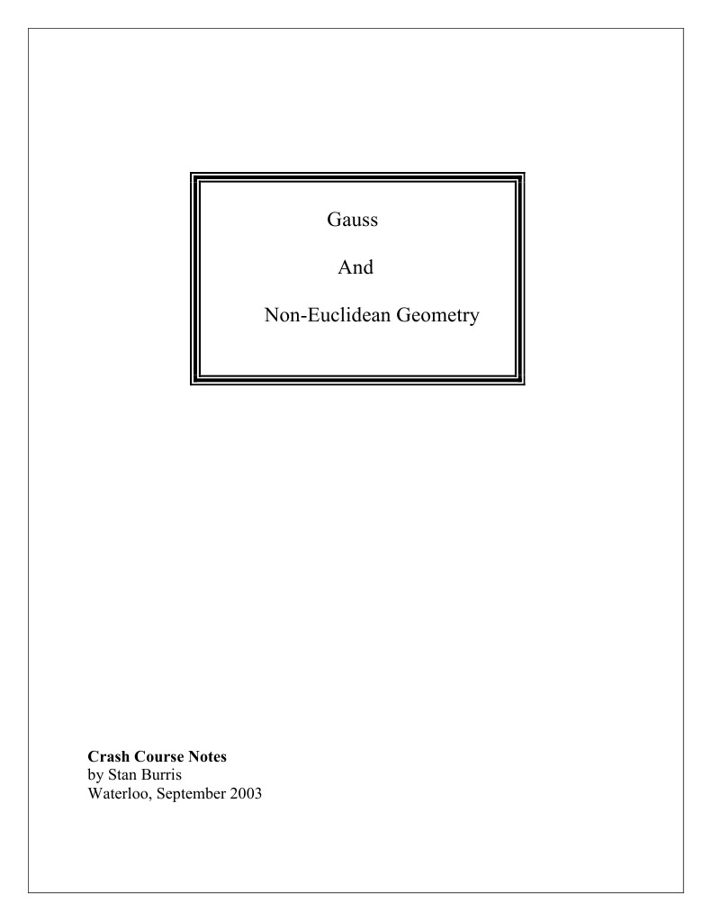 Gauss and Non Euclidean Geometry | PDF | Non Euclidean Geometry ...