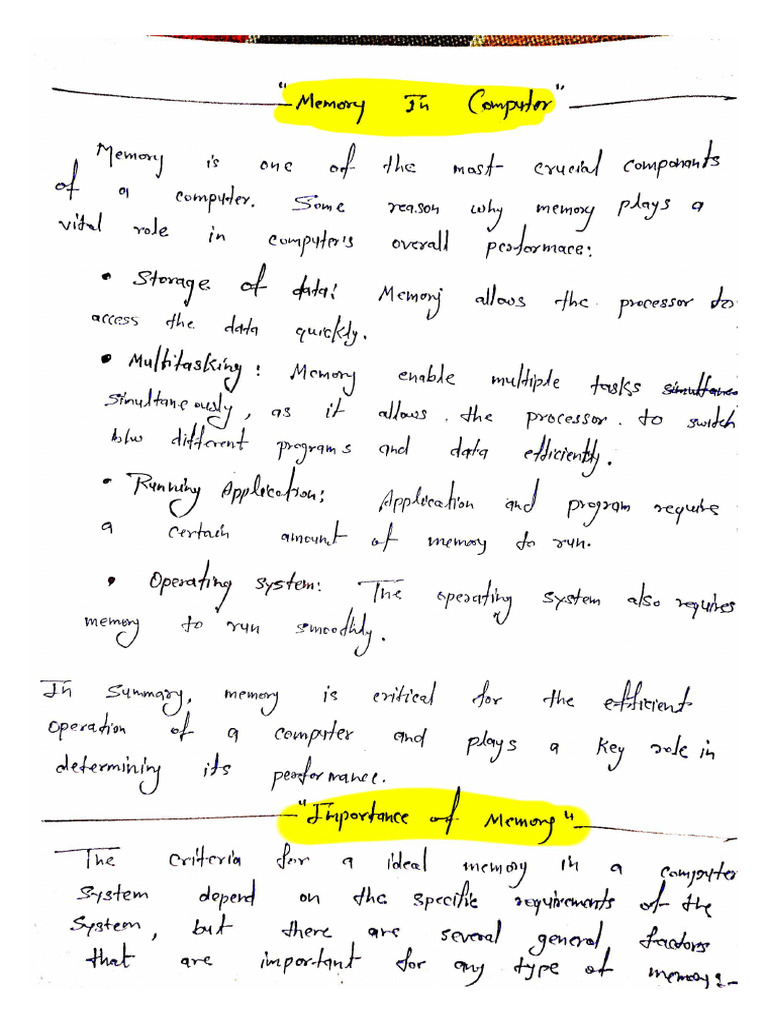 #COA ( Memory Unit) | PDF