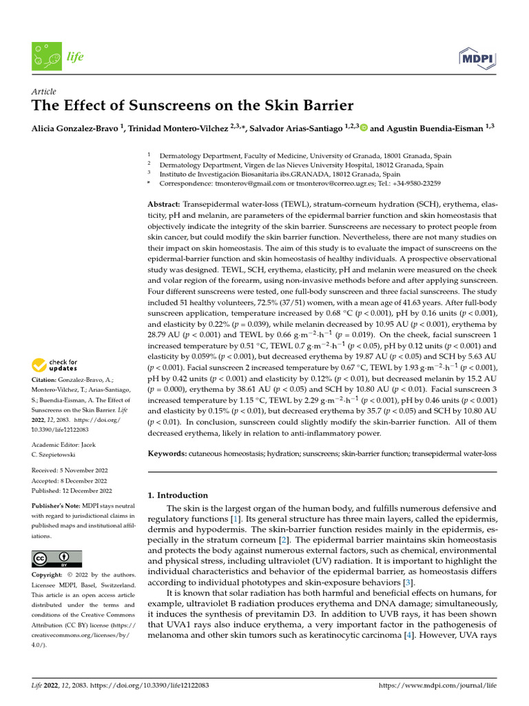 life-12-02083-v2 | PDF | Sunscreen | Integumentary System