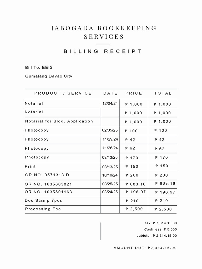 Billing Receipt | PDF