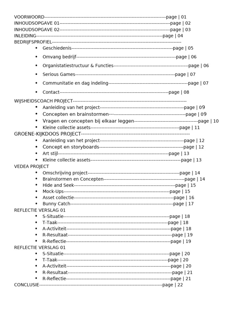 Inhoudsopgave Back Up | PDF