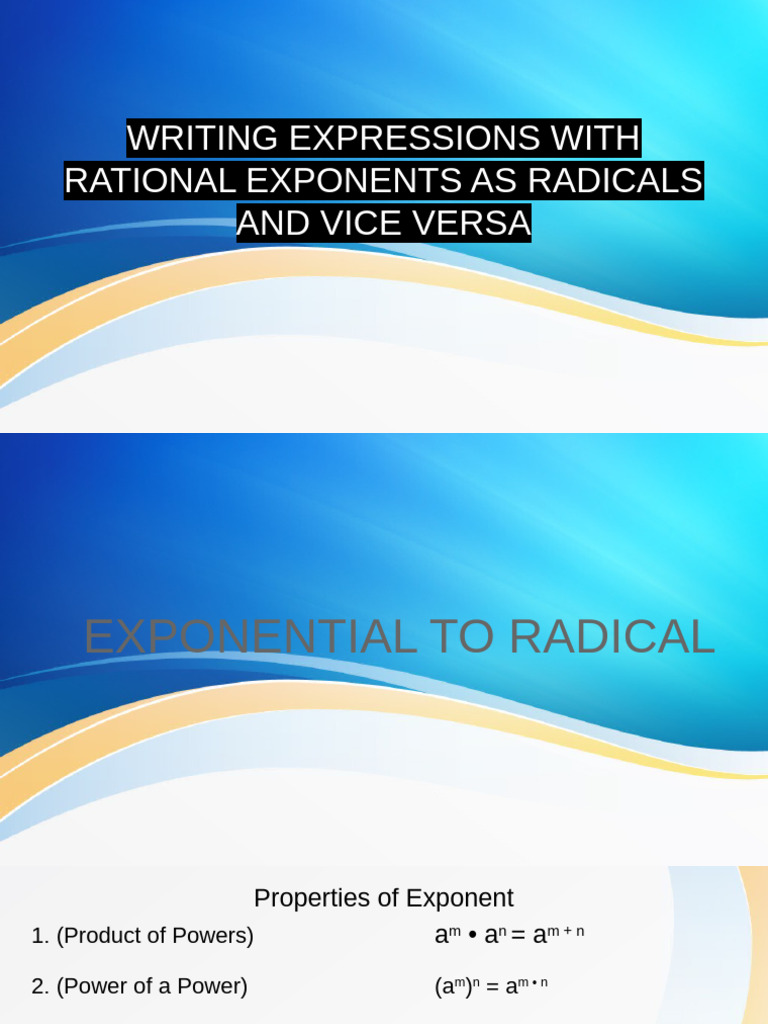 2.5 Radical Exponents Grade 9 | PDF | Exponentiation | Abstract Algebra