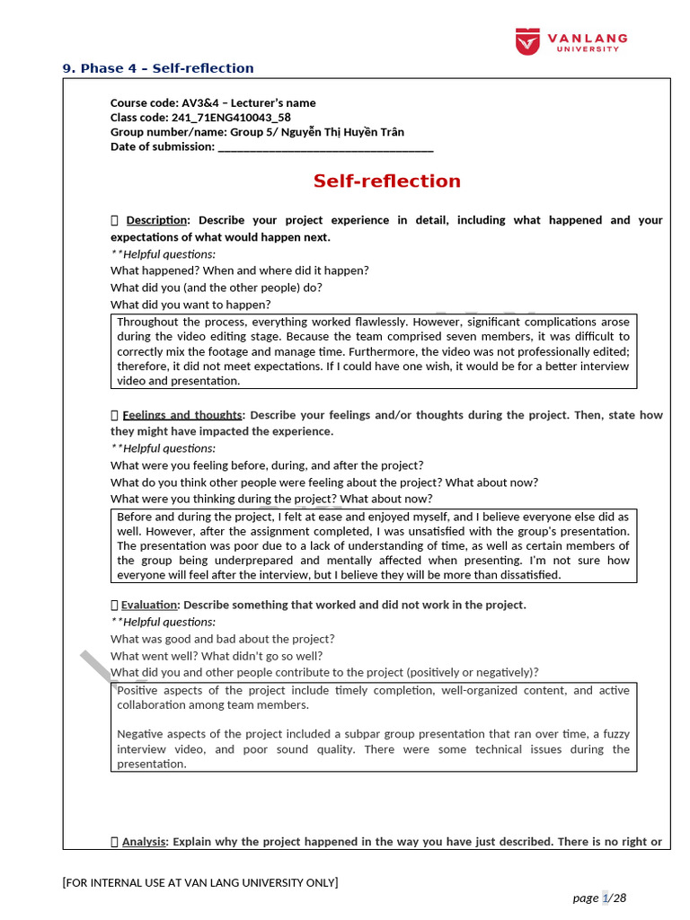 AV4 - Phase 4 - Self-Reflection | PDF | Learning | Cognitive Science