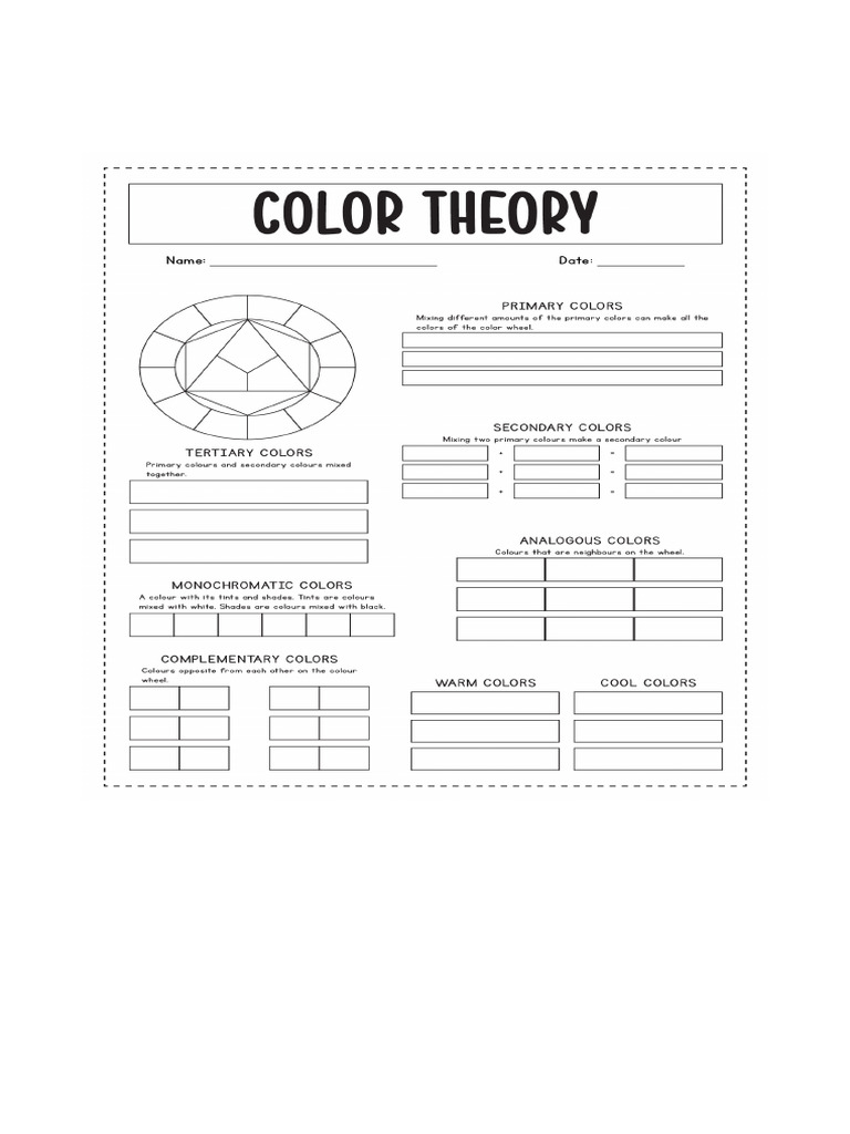 Printablee.com Color Theory Worksheet 19958.Png | PDF
