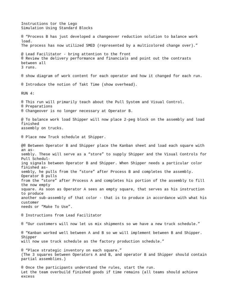 Lego Simulation Instructions Part4 | PDF