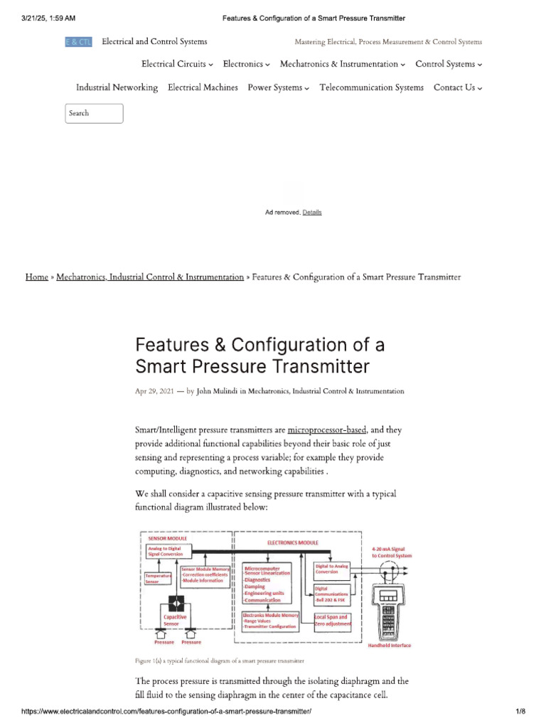 Smart Transmitter Block Diagram | PDF