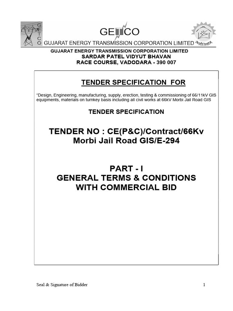 Morbi Jail GIS Tender Specification | PDF | Partnership | Specification (Technical Standard)