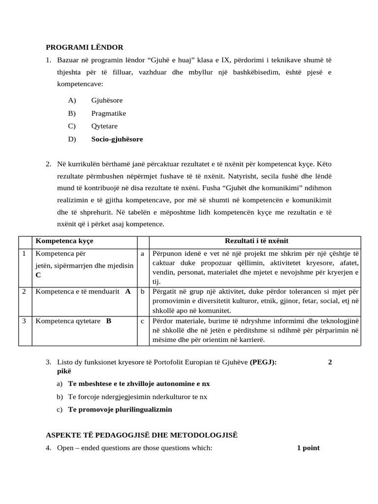 Derg - PROGRAMI LËNDOR | PDF | Educational Technology | English Language