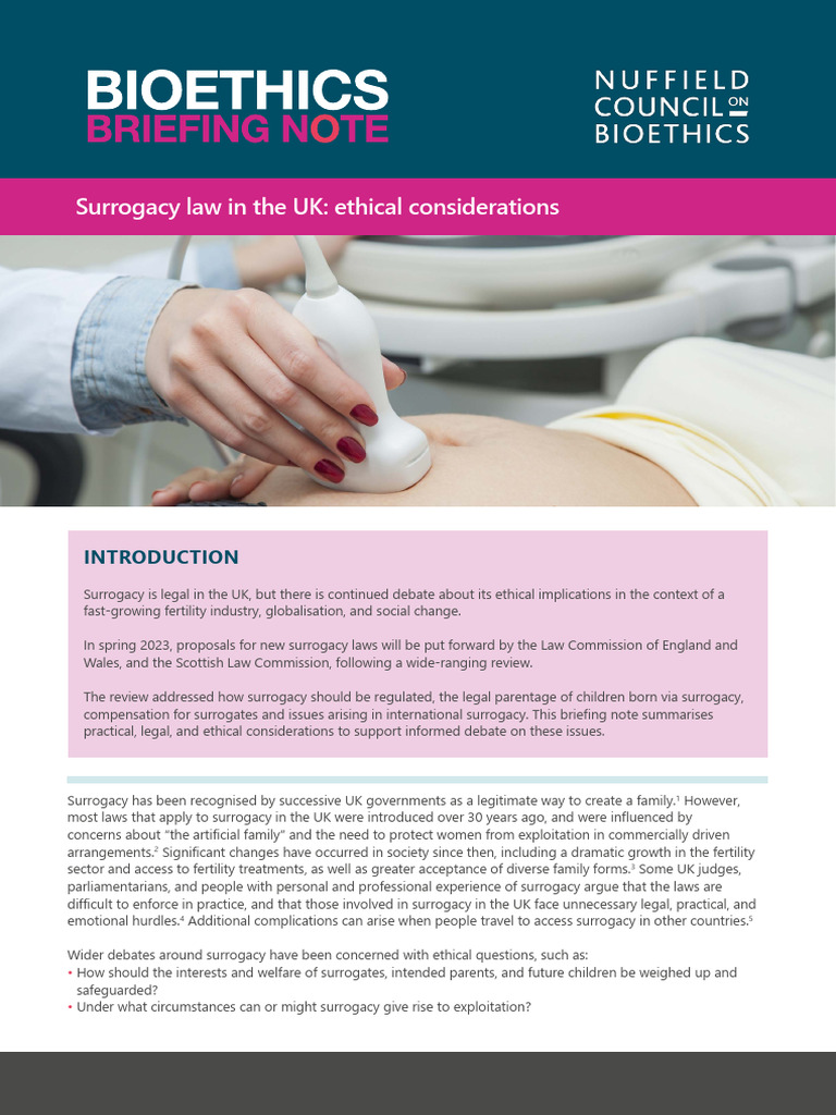 Surrogacy Law in the UK Ethical Considerations | PDF | Surrogacy | Parent